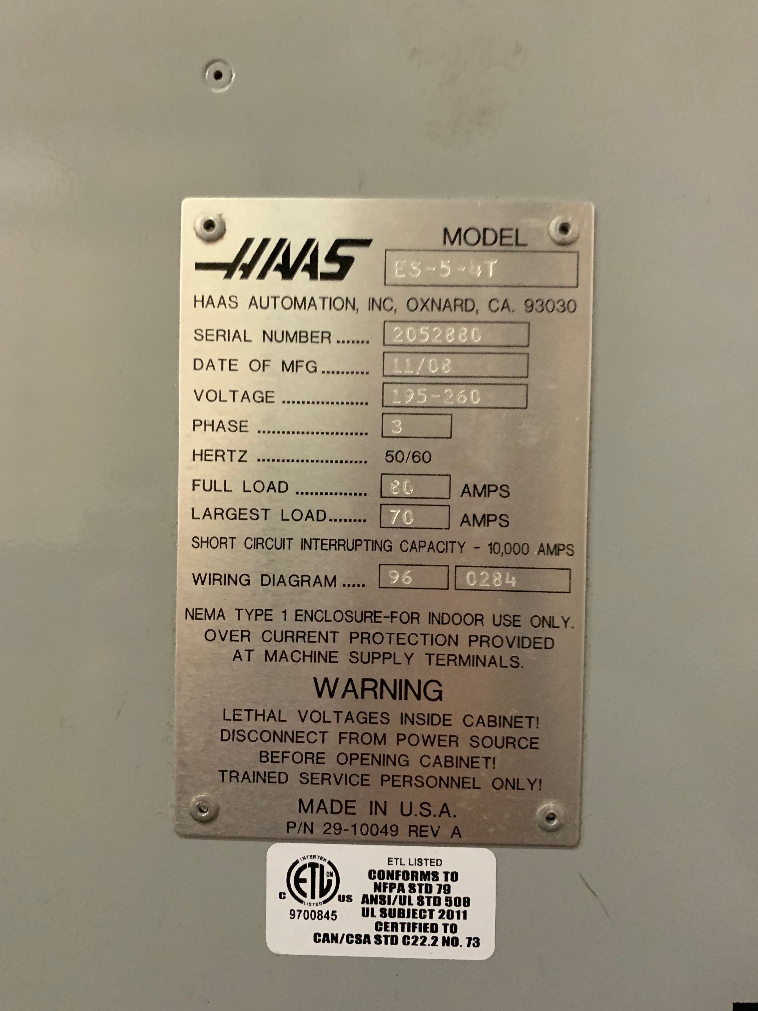 Used HAAS ES 5 4T Horizontal Machining Center | CNCMachines.com