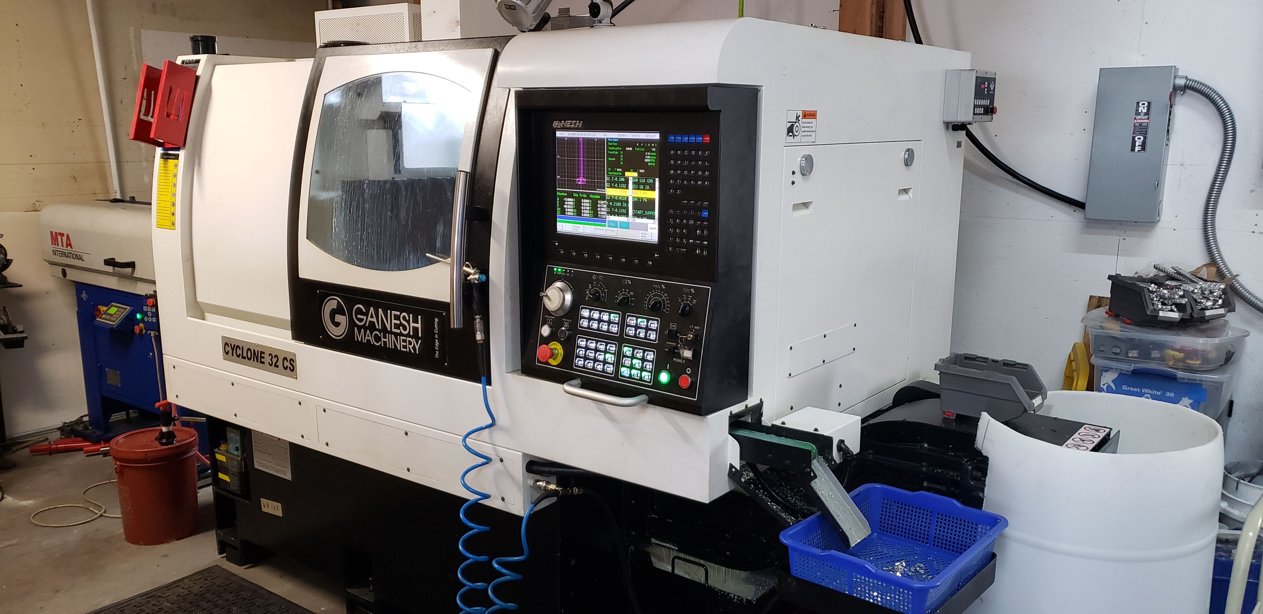 Used GANESH CYCLONE 32CS CNC Lathe 4037