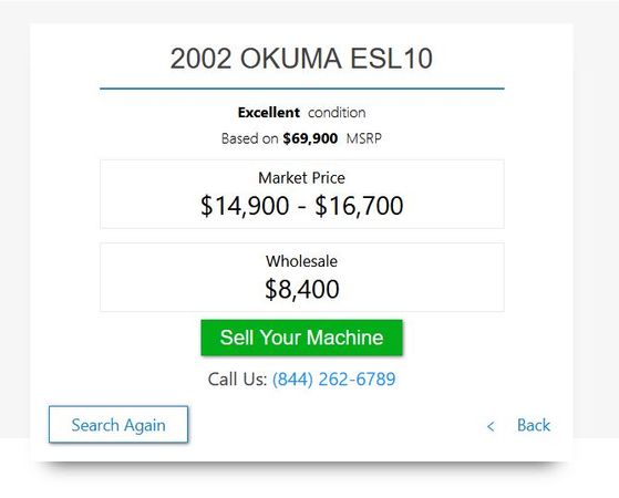 Used OKUMA ESL10 CNC Lathe 5684