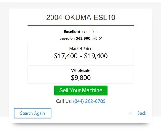 Used OKUMA ESL10 CNC Lathe 5683